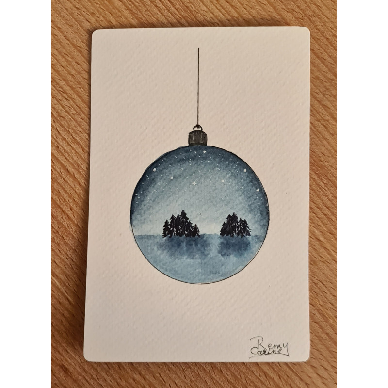 carte aquarelle de noël
